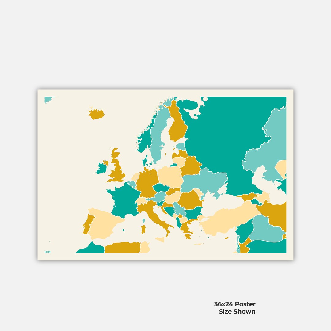 EUROPE MAP Instant Download Map Europe Map Print Poster - Etsy