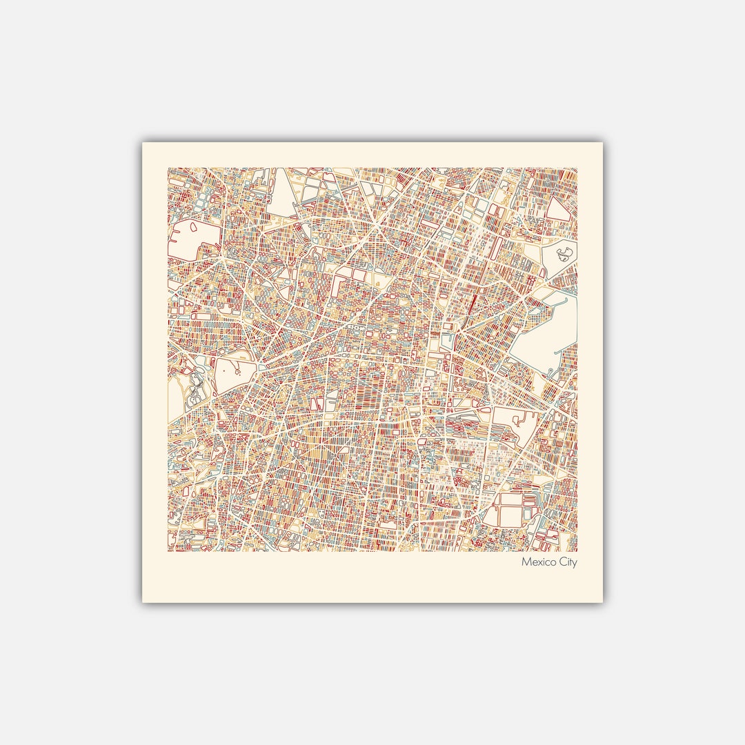 Mexico City Map Instant Download, Mexico City Map Art, Digital Download ...