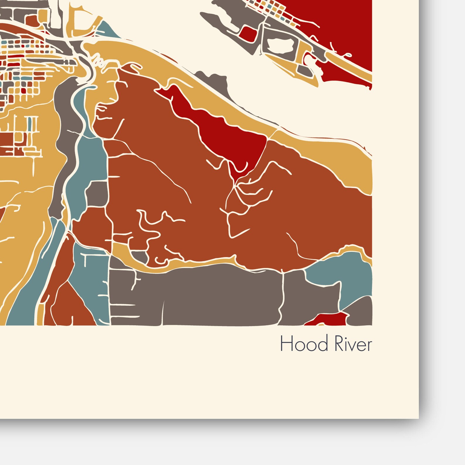 Hood River City Map Instant Download, Hood River Map Art, Digital ...