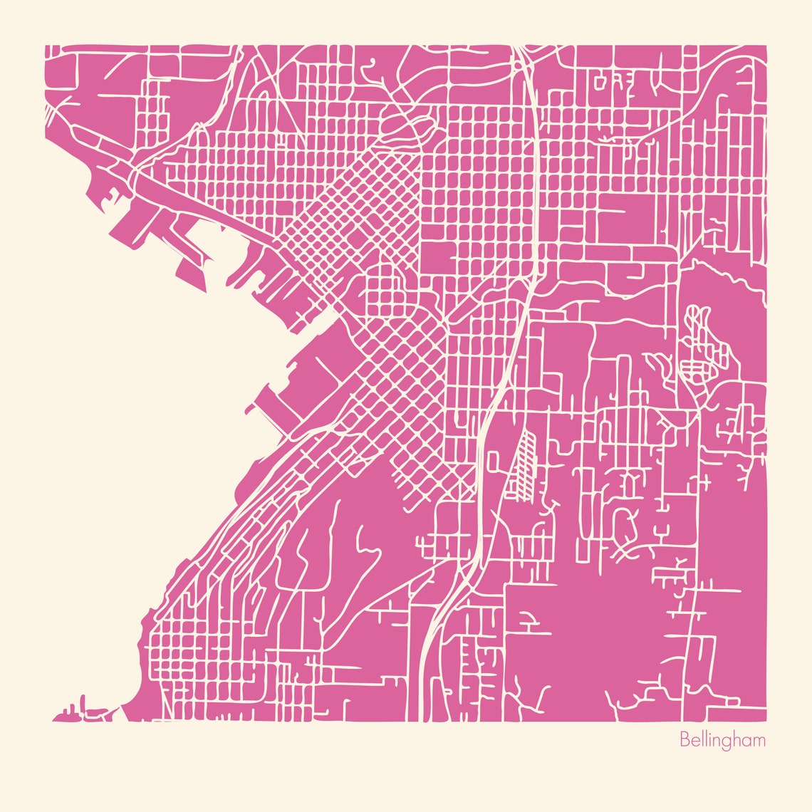 Bellingham City Map Instant Download, Bellingham Map Art, Digital ...