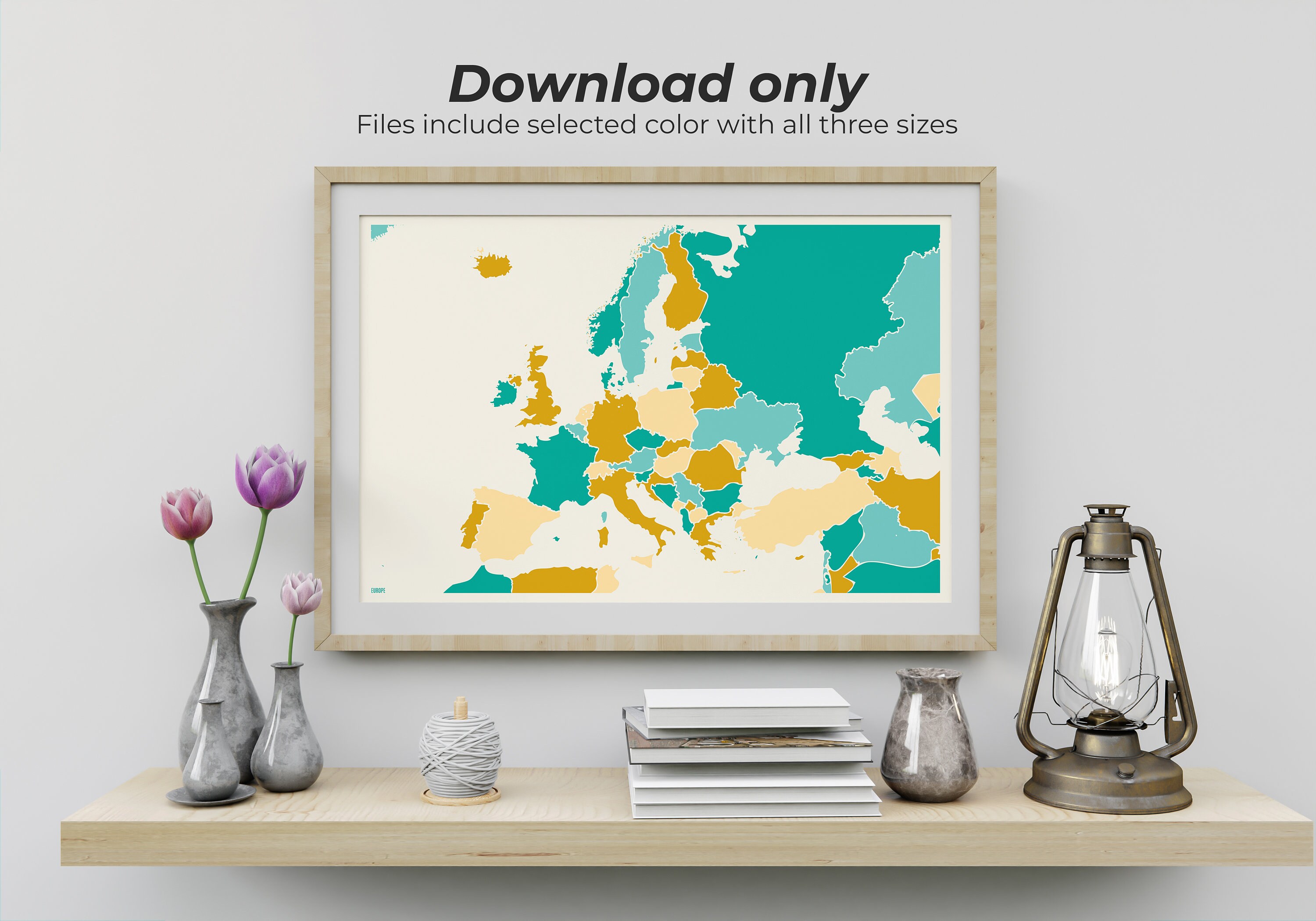 EUROPE MAP Instant Download Map Europe Map Print Poster - Etsy