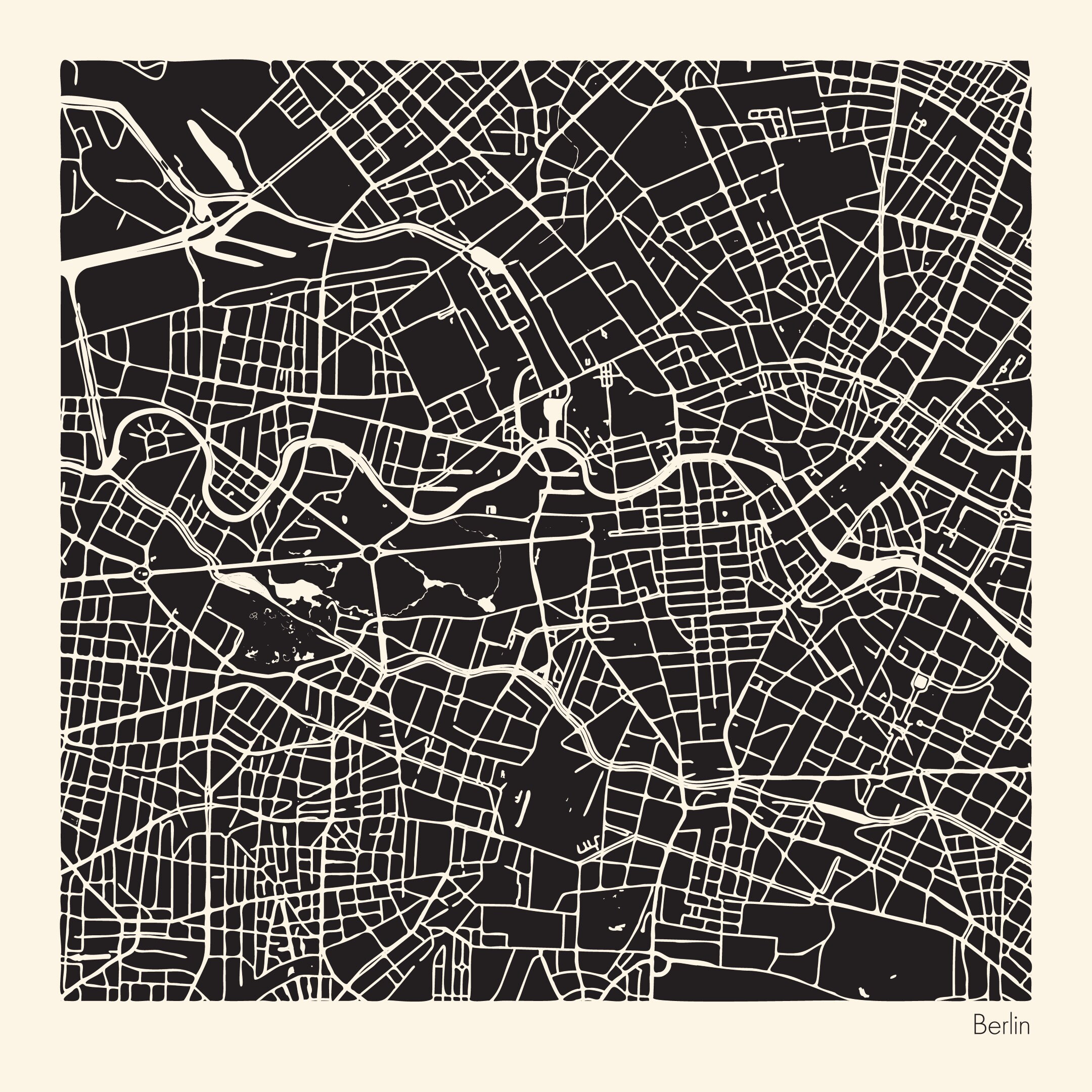 Berlin City Map Instant Download, Berlin Map Art, Digital Download Map ...