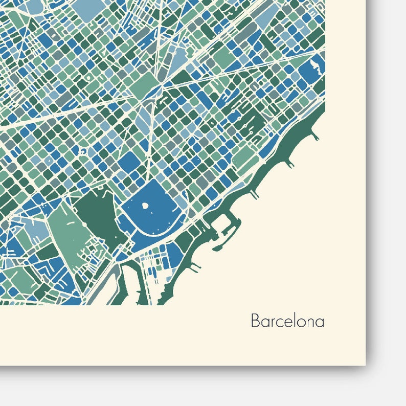 Barcelona City Map Instant Download Barcelona City Map Art - Etsy México