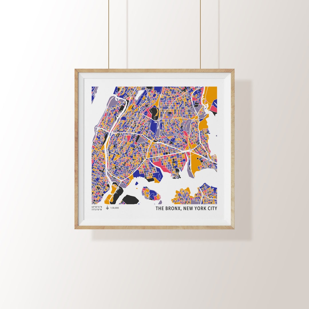Bronx NYC Mosaic Map Instant Download, NYC Map Art, Digital Download ...