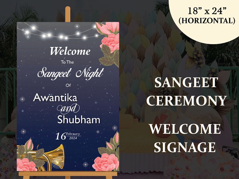 Sangeet Ceremony Indian Wedding Signages Welcome Signs Hindu - Etsy