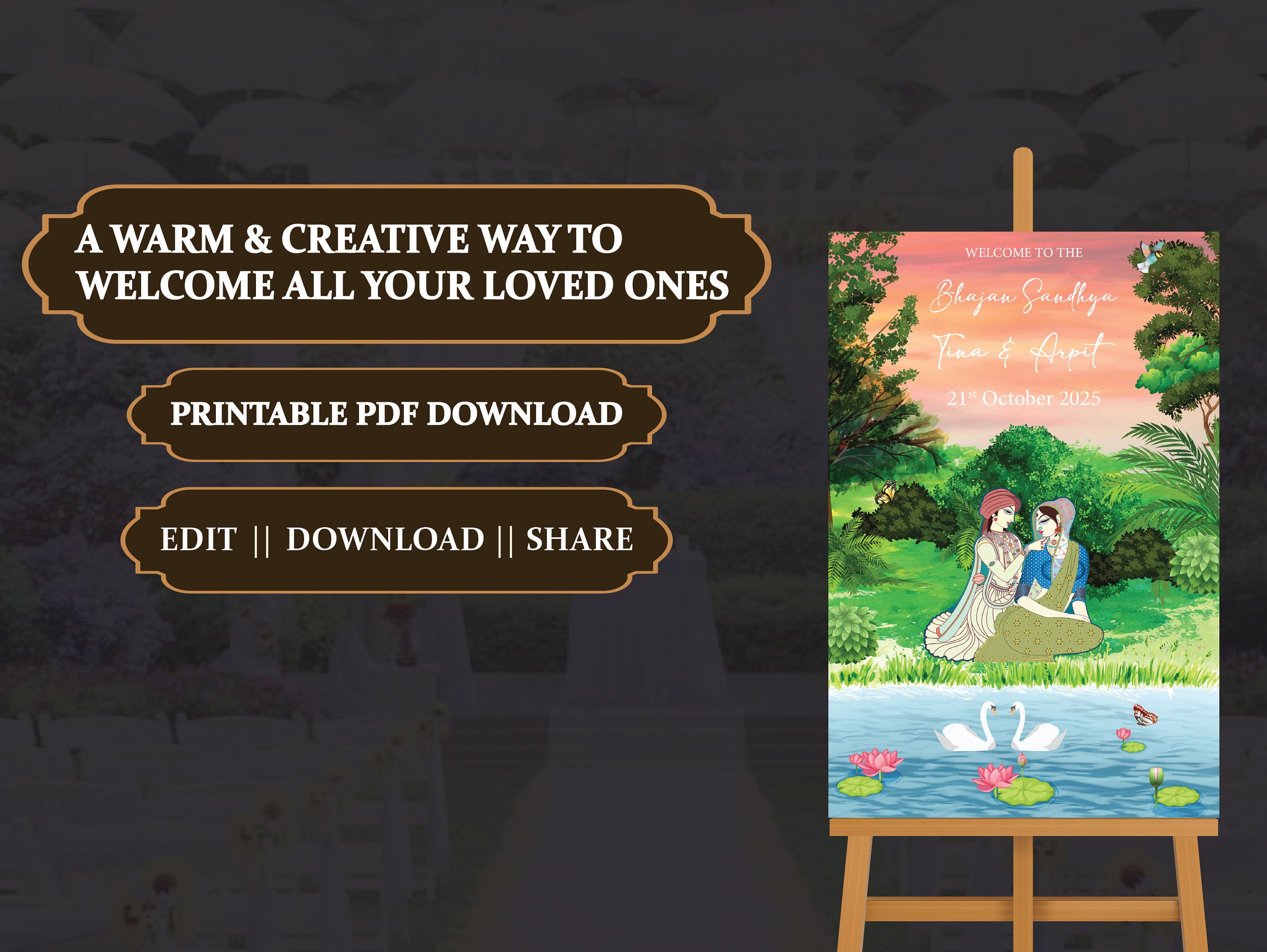 Señales de bienvenida de Bhajan Sandhya, señales de bienvenida hindúes ...