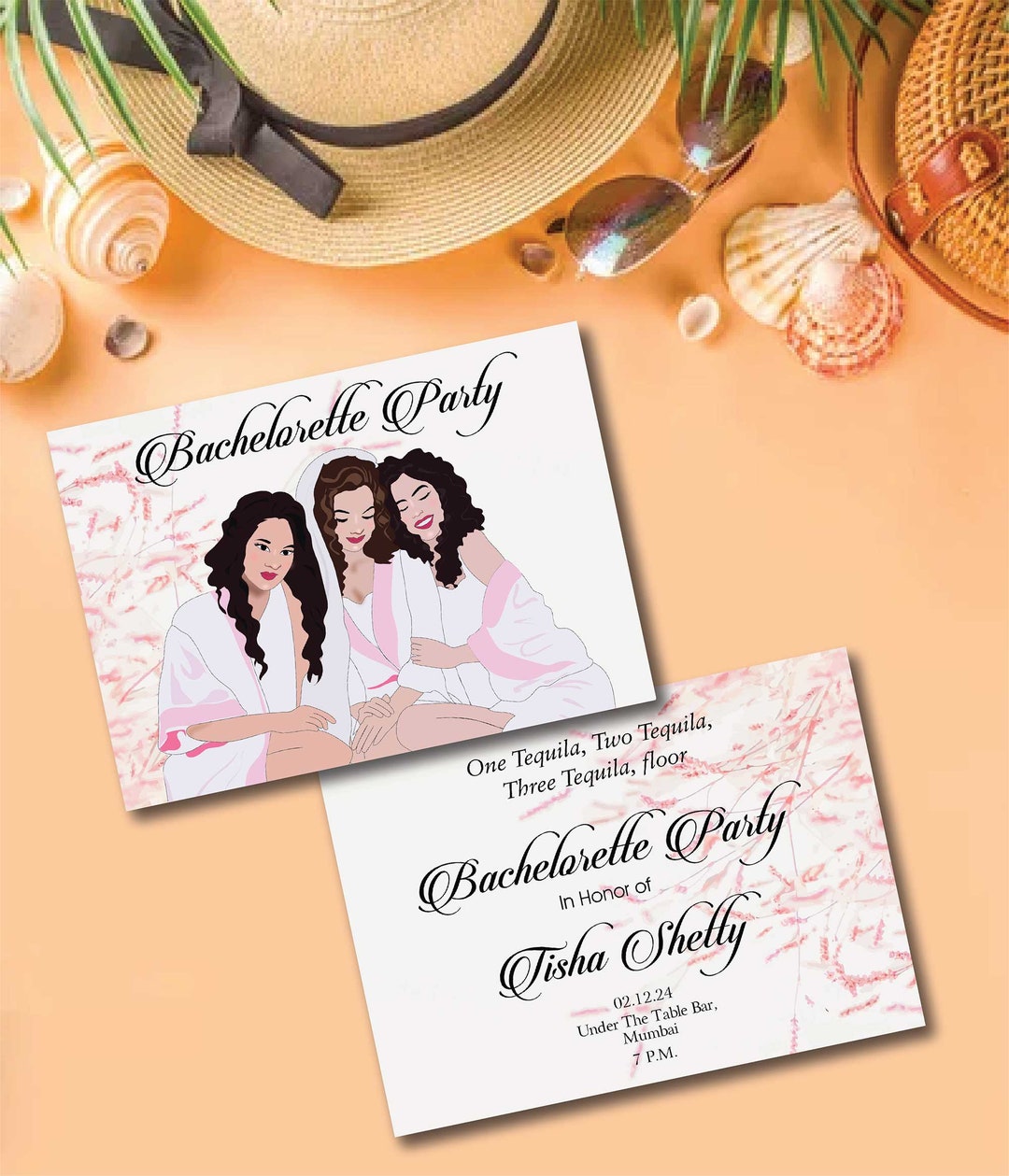 Bachelorette Party Invitation, Bachelorette Illustration Party, Cheers ...