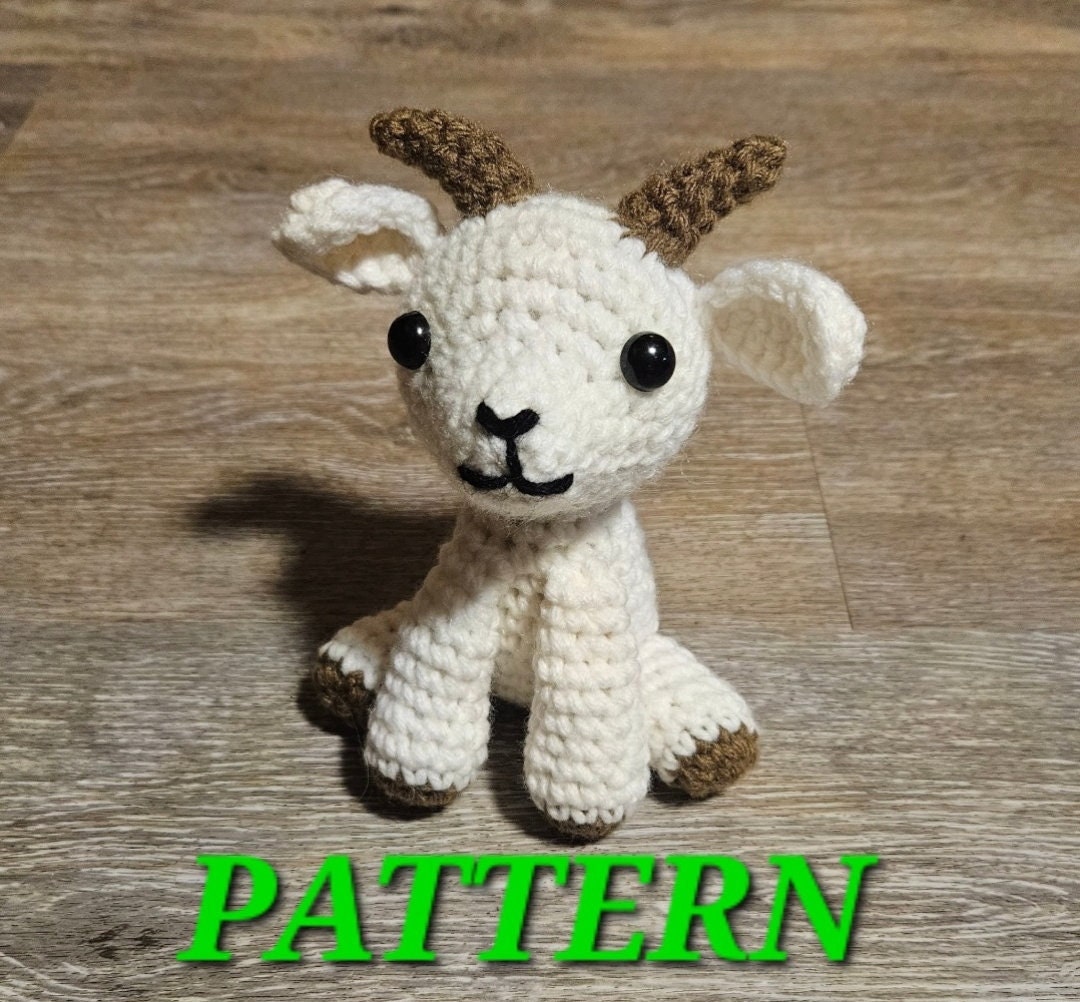 Crochet White Sitting Goat Pattern (PDF Download) Beginner Friendly ...