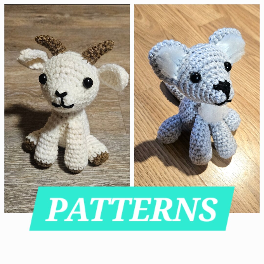 Crochet White Goat and Gray Wolf Pattern Bundle PDF Download Beginner ...