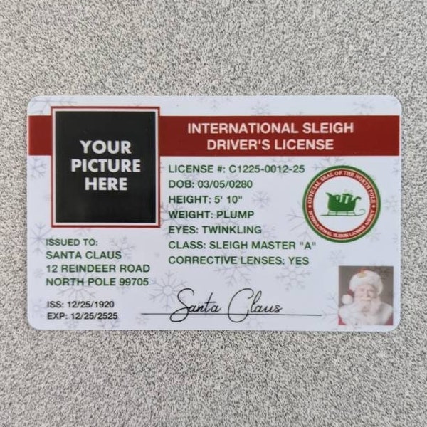 Santa Claus Drivers License - Etsy