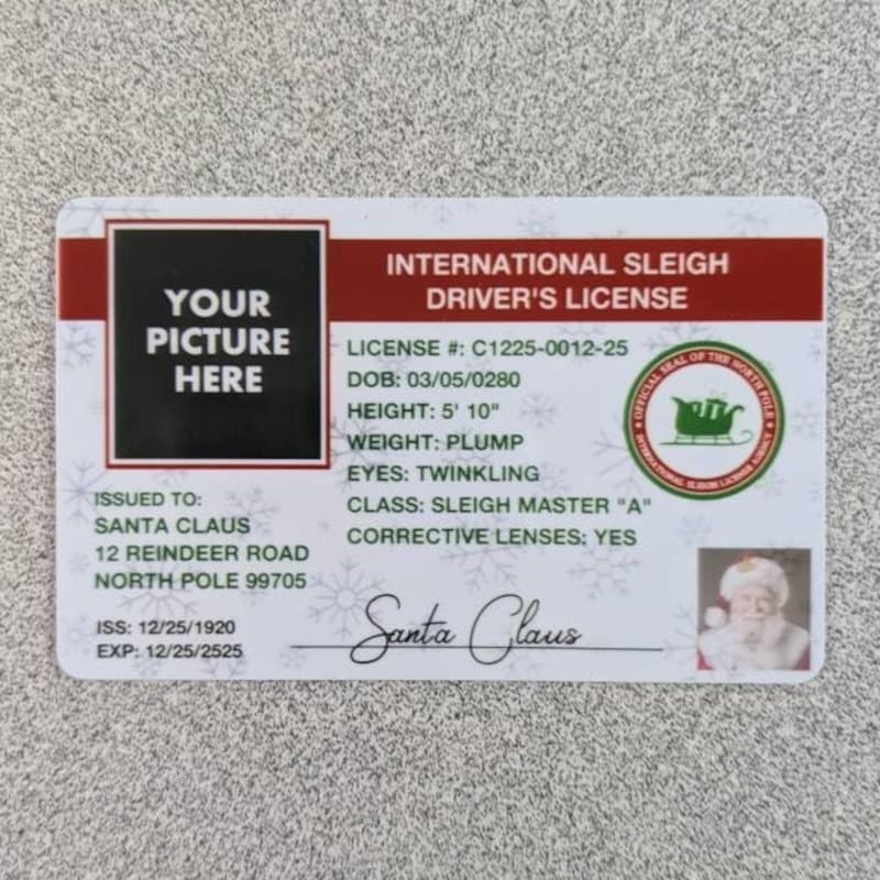 Printable Santa Driver's License - Etsy