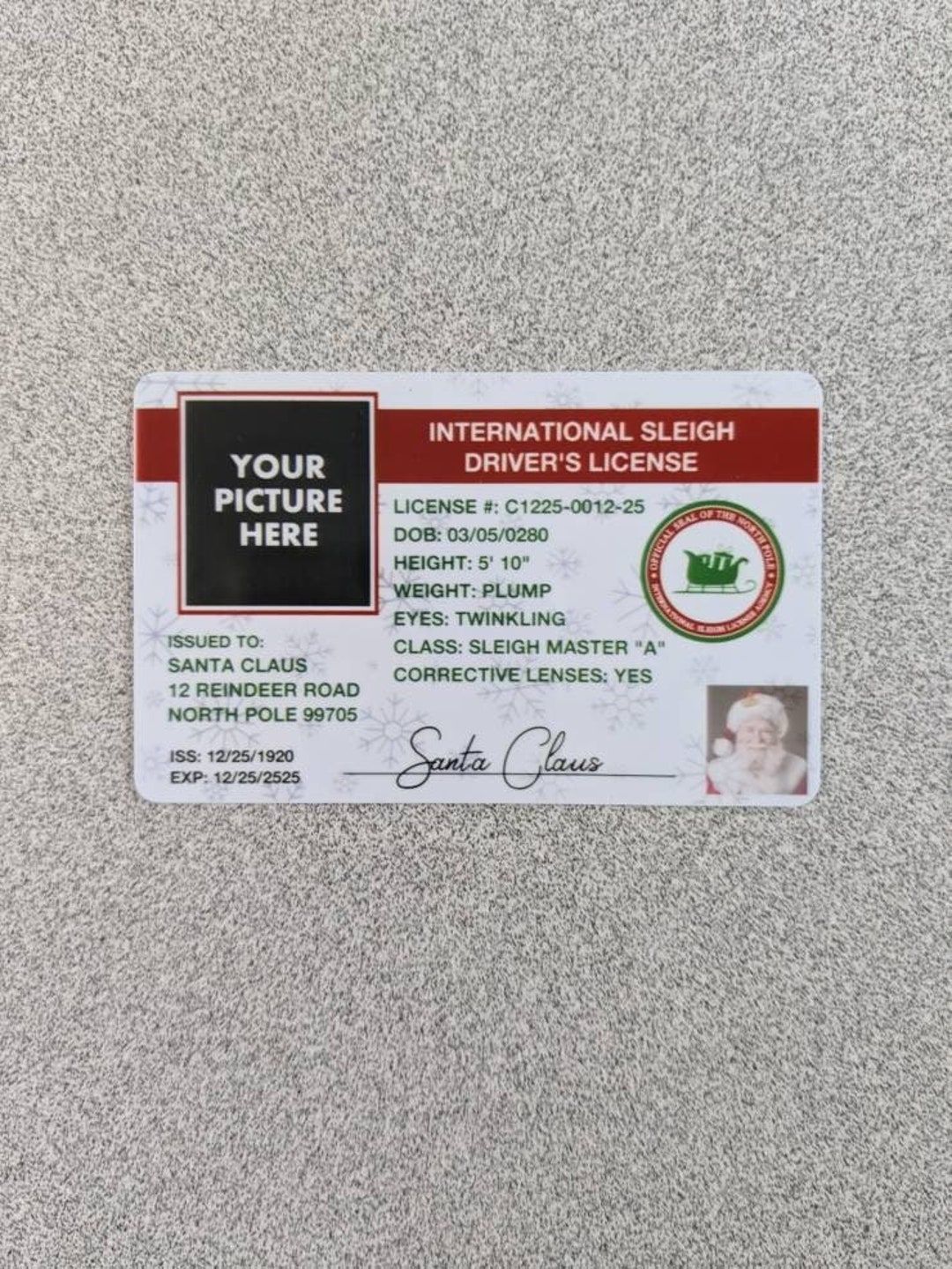 Custom Santa Driver's License, Christmas Gift for Kids, Santa Claus ...