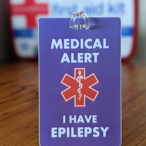 Custom Epilepsy Alert Bag Tag, Seizure Alert, in Case of Emergency ...