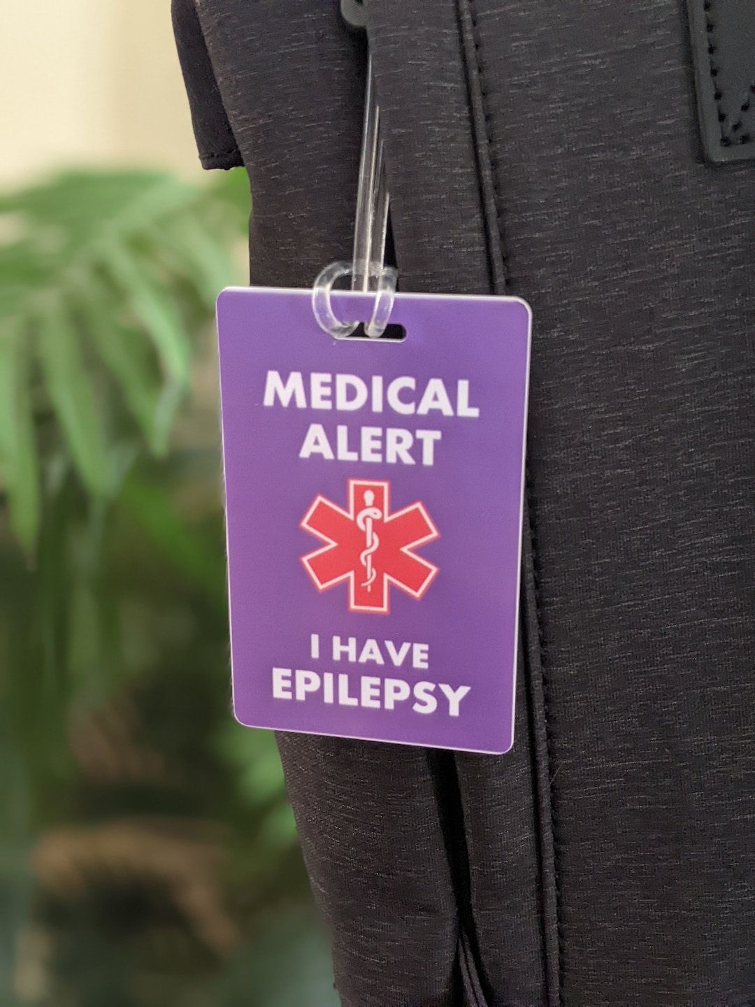 Custom Epilepsy Alert Bag Tag, Seizure Alert, in Case of Emergency ...