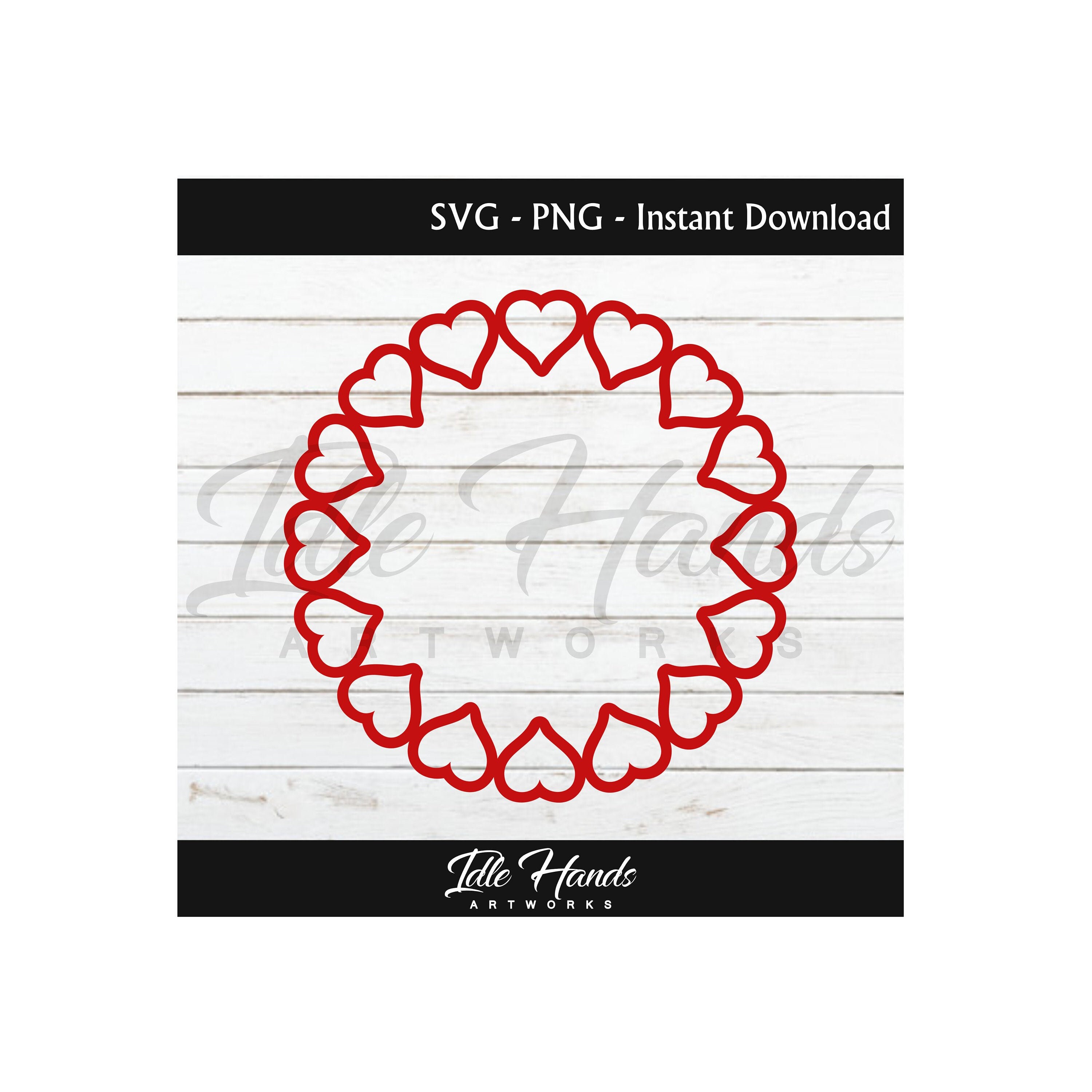 Heart Border SVG Valentine SVG Heart Circle Border SVG | Etsy