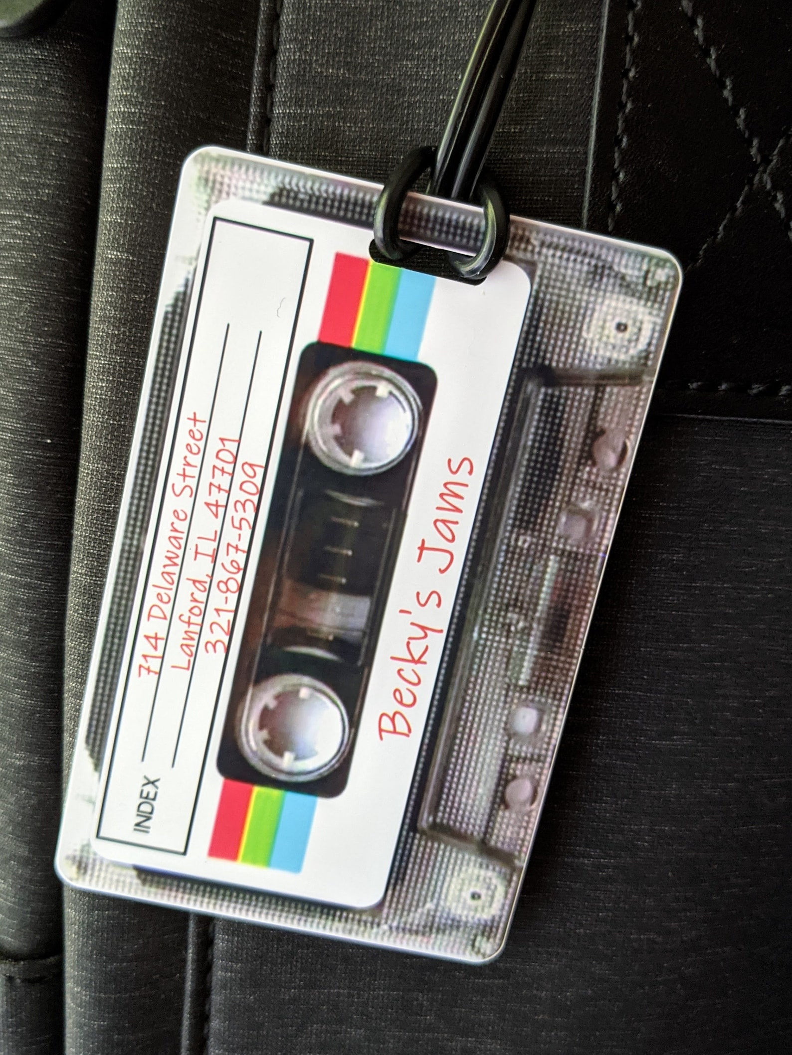 Retro Cassette Personalized Luggage Tag, Unique Bag Tag, Custom Mix ...