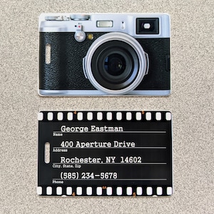 Vintage Camera Bag Tag, Personalized Luggage Tag, Photographer Bag Tag ...
