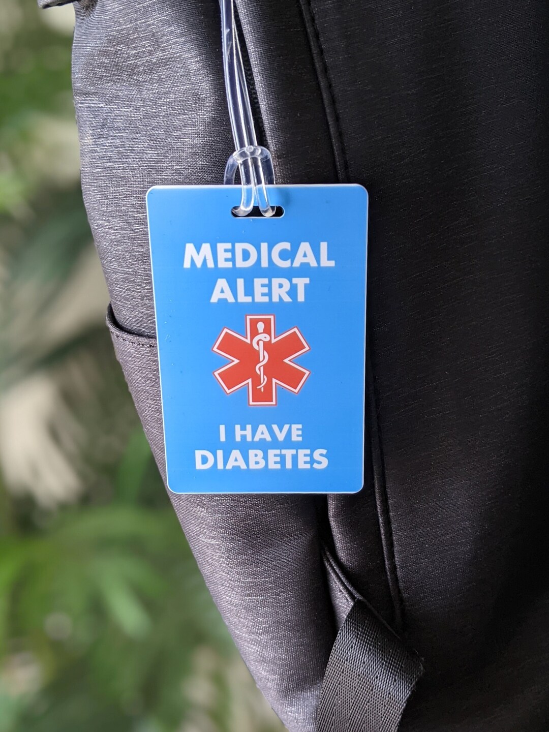 Custom Diabetic Alert Bag Tag, Diabetic Alert, Emergency Contact ...