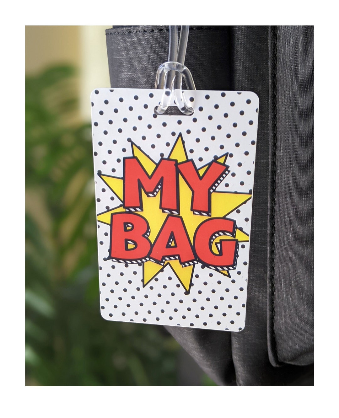 MY BAG Comic Book Style Luggage Tag, Superhero Tag, Colorful ...