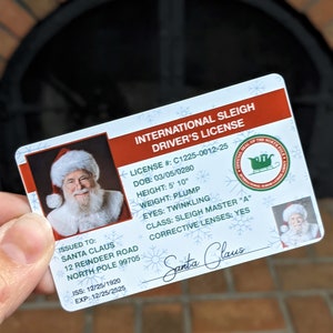 Santa Driver's License, Christmas Gift for Kids, Santa Claus Ornament ...