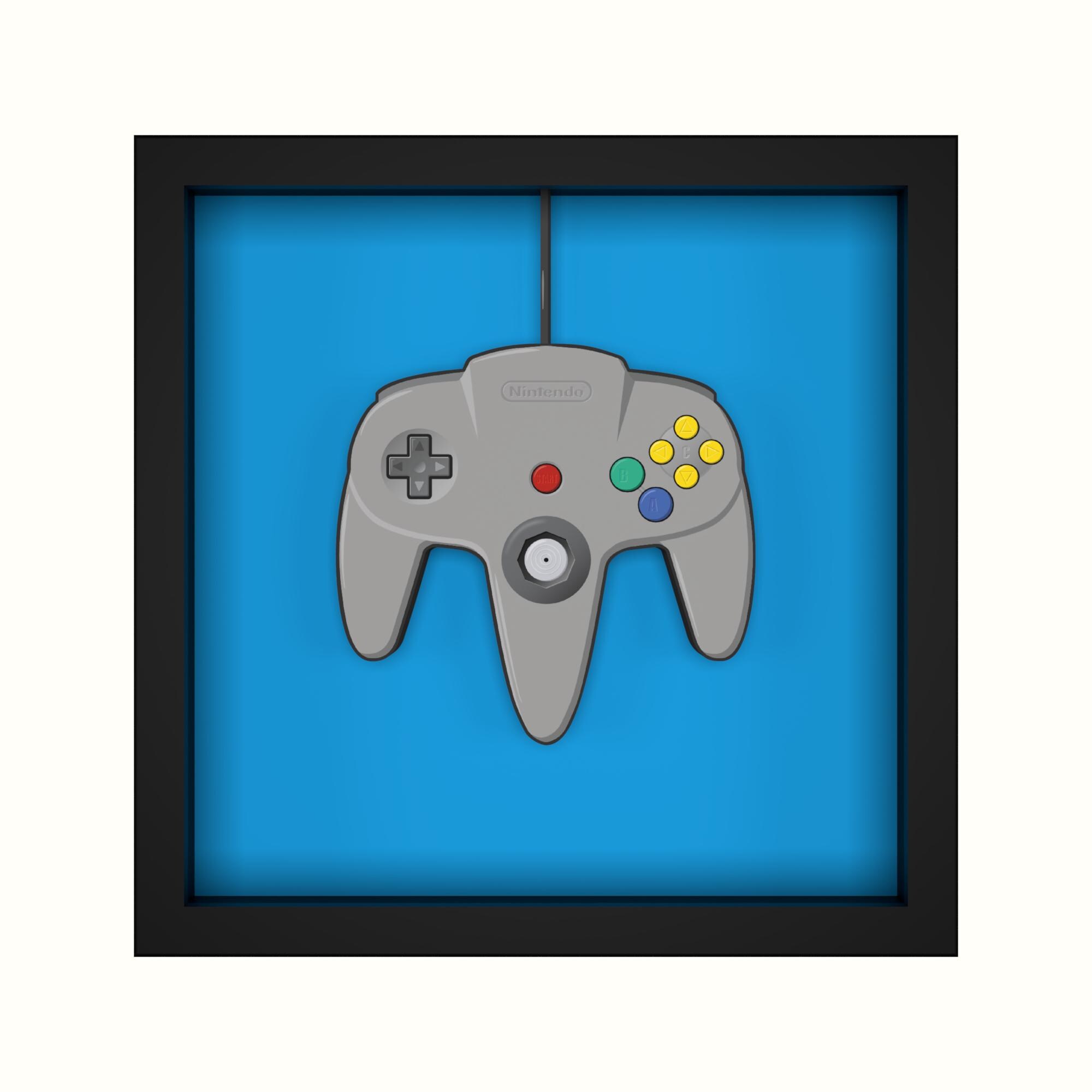 Nintendo 64 Controller Shadow Box | 3D Layered Retro Gaming Art ...