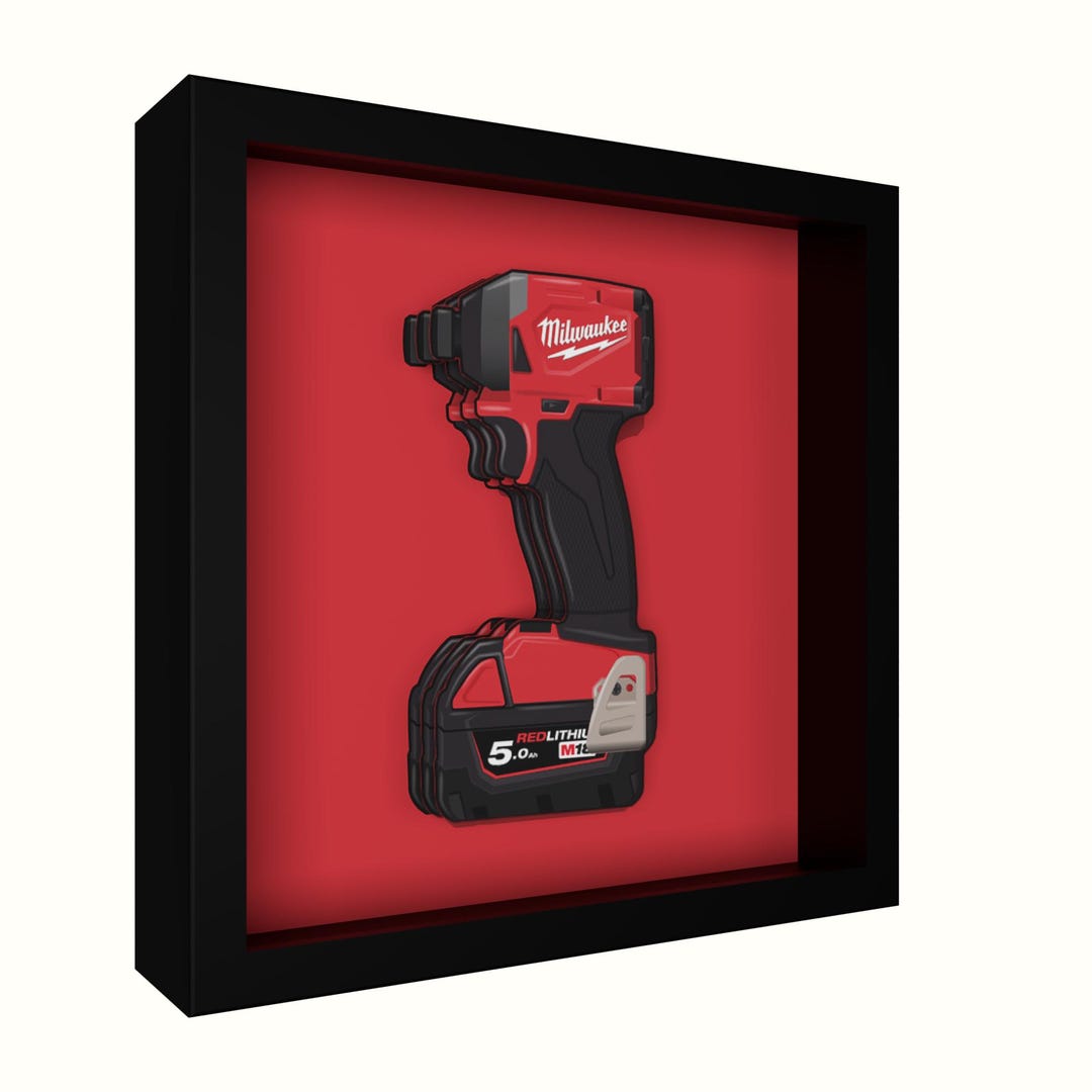 Milwaukee Power Tool Shadow Box | 3D Layered Workshop Art | Carpenter ...