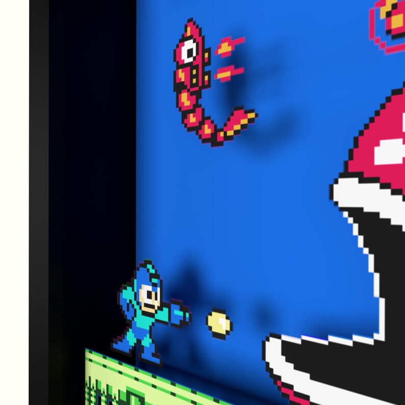 Mega Man 2 Shadow Box 3D Layered Retro Game Art Classic Gamer Room ...