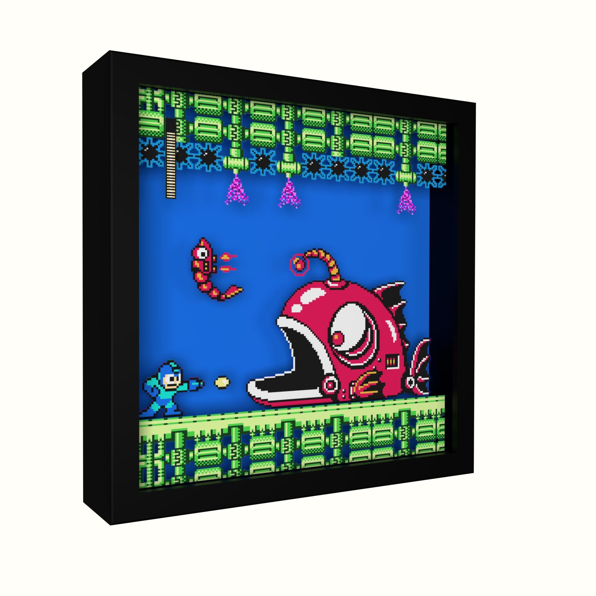Mega Man 2 Shadow Box 3D Layered Retro Game Art Classic Gamer Room ...