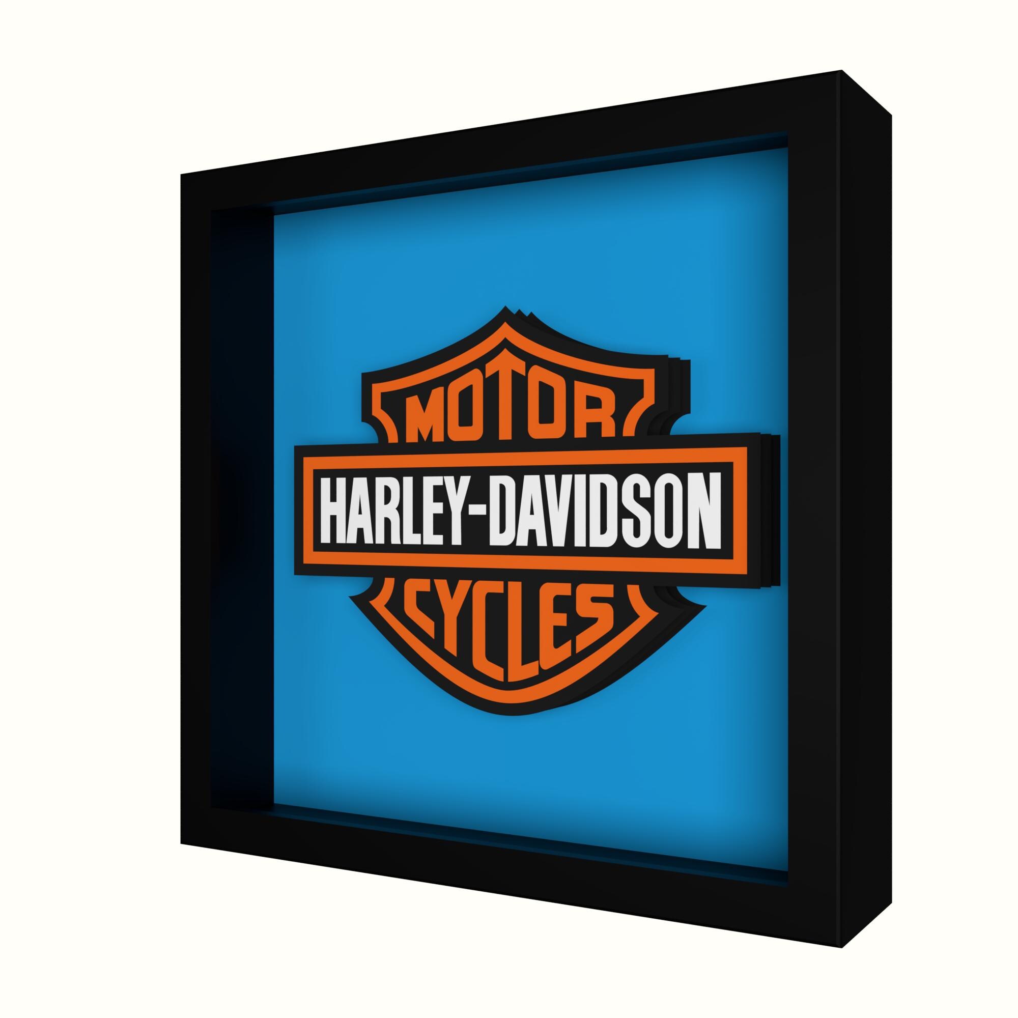 Harley-davidson Logo Shadow Box | 3D Layered Motorcycle Art | Biker ...
