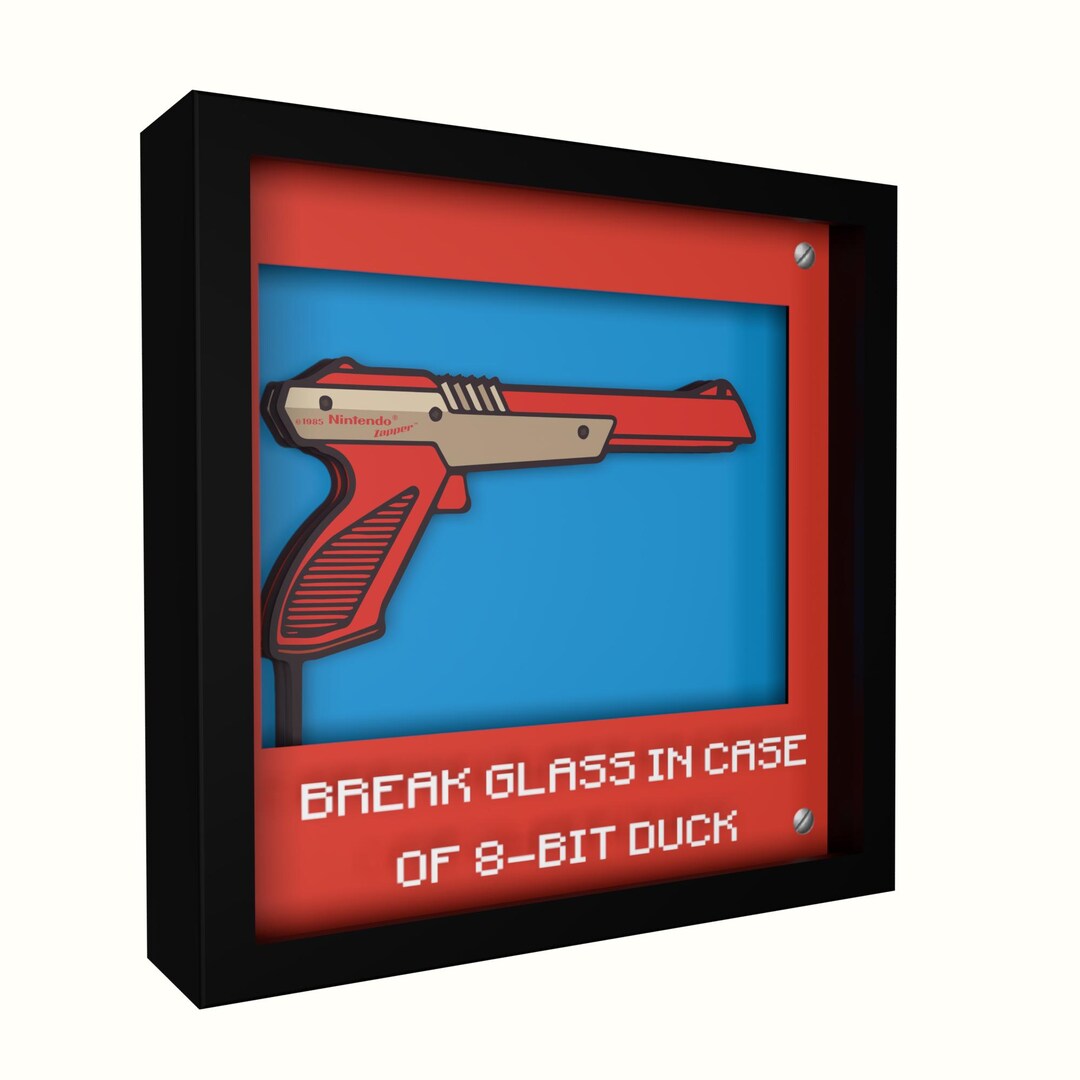 Zapper Gun Shadow Box 3D Retro Game Art Duck Hunt Nintendo Decor Gamer ...