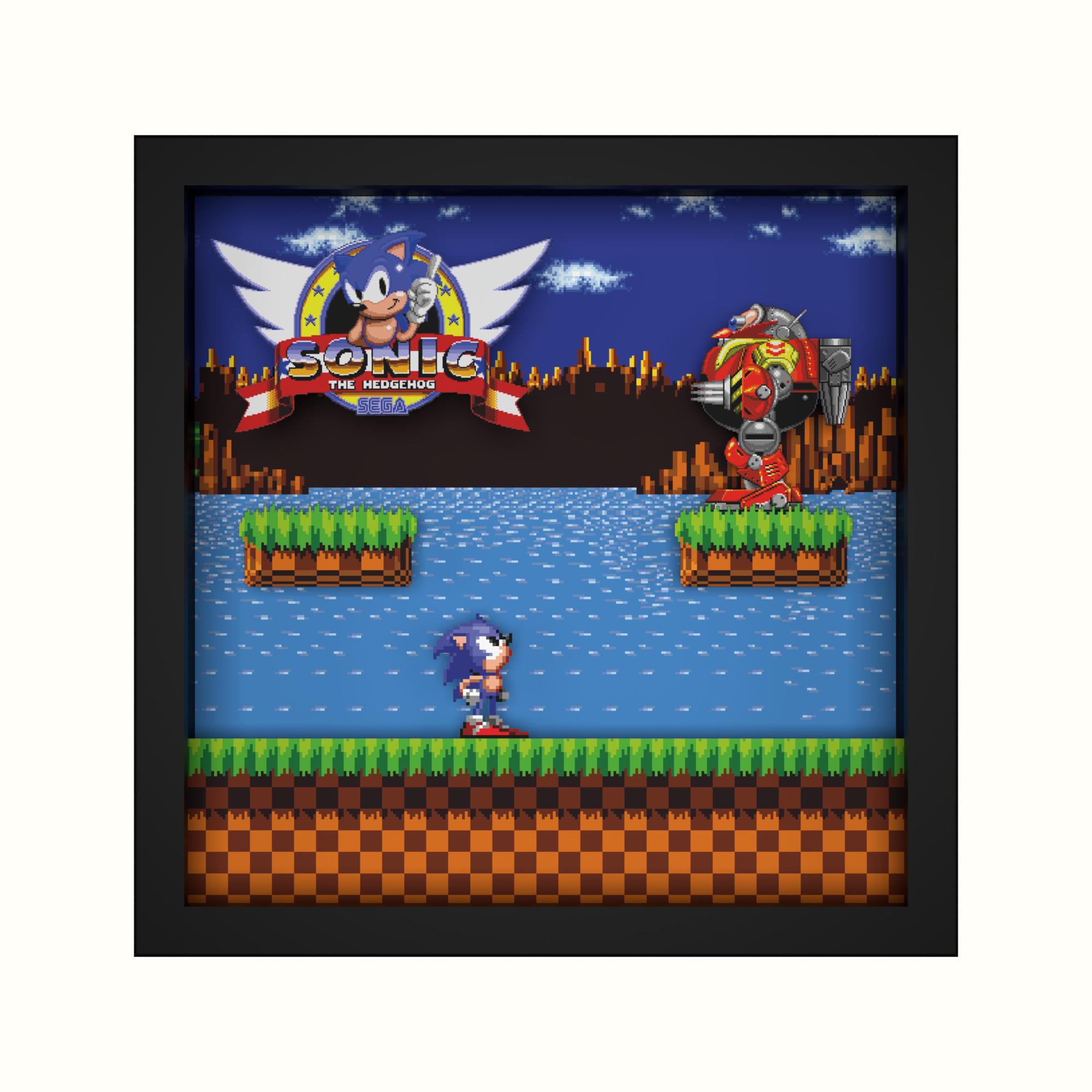 Sonic the Hedgehog Shadow Box 3D Layered Retro Gaming Art Classic SEGA ...