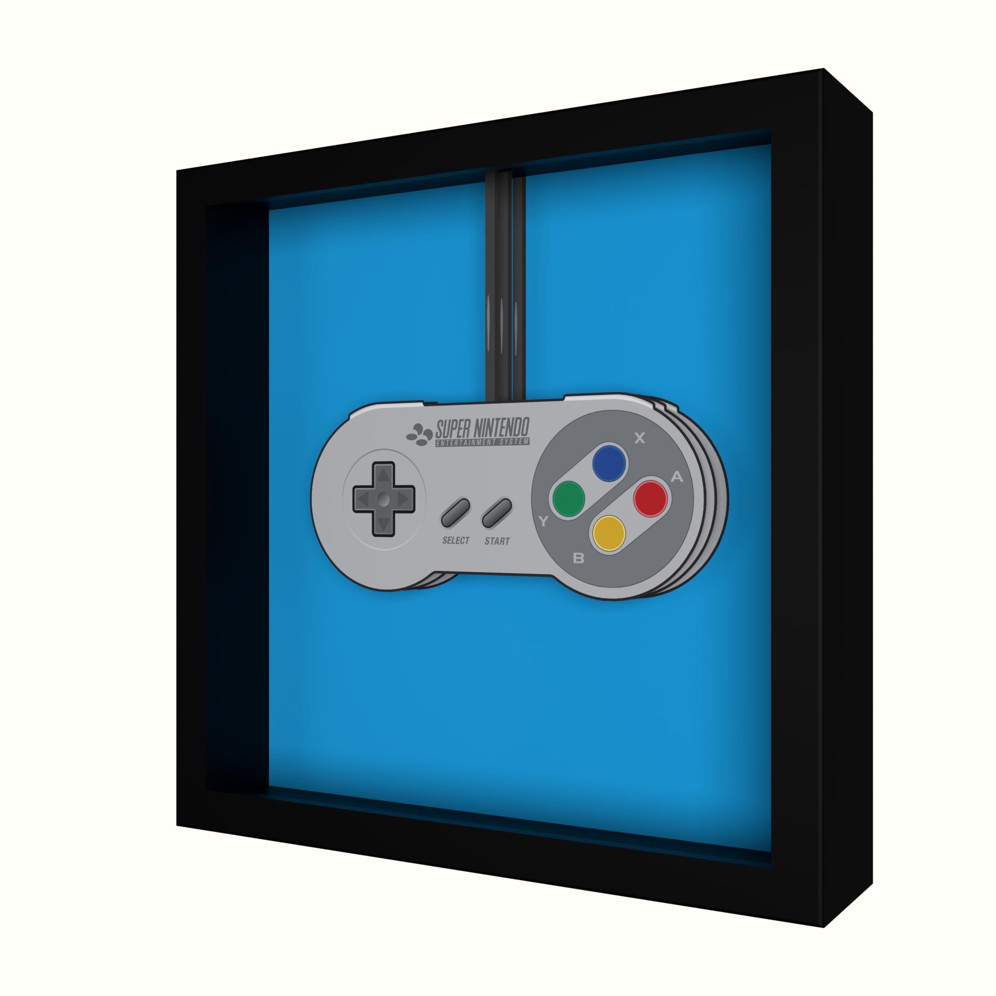 Super Nintendo Controller Shadow Box | 3D Layered Retro Gaming Art ...