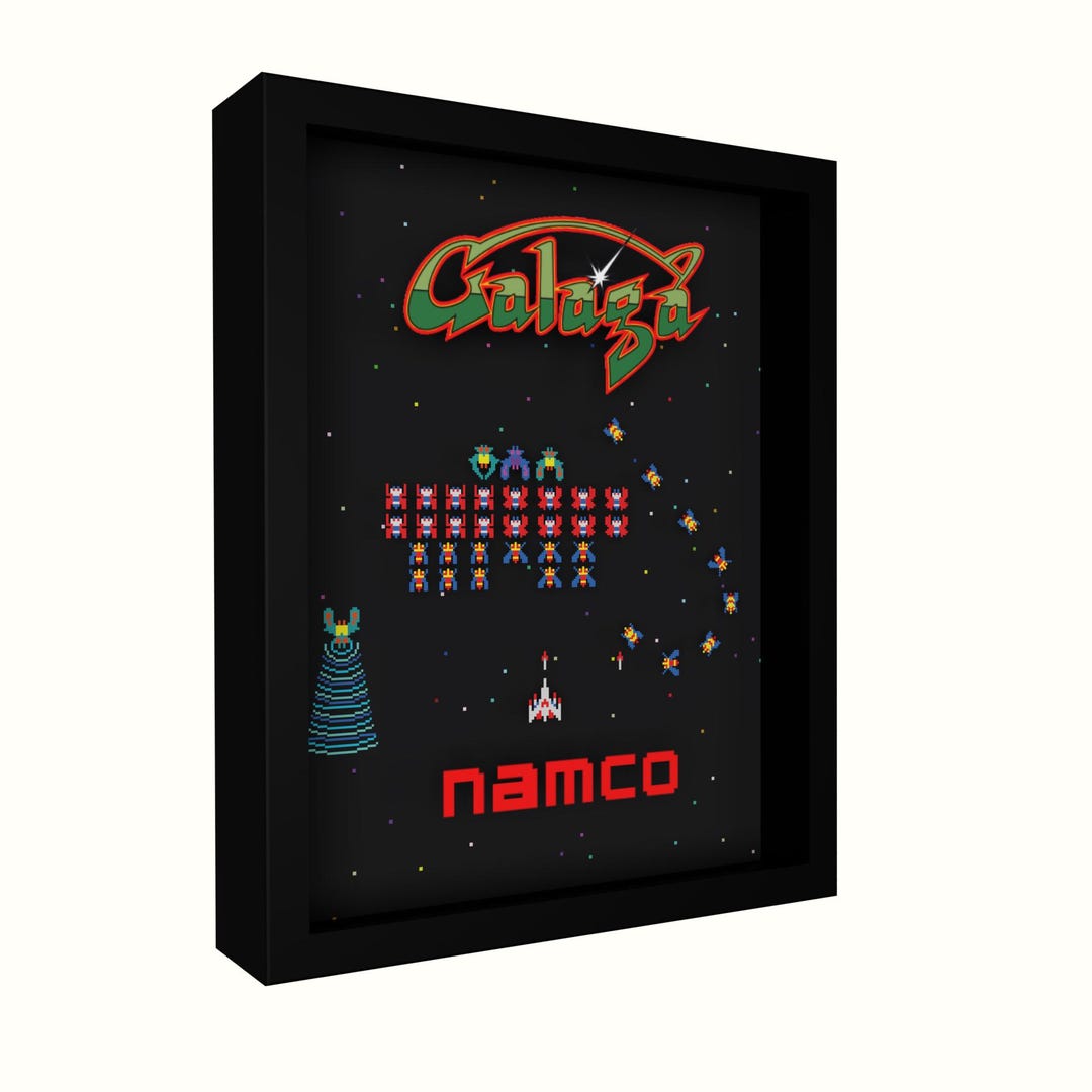 Galaga Shadow Box 3D Retro Arcade Art Classic Video Game Decor Gamer Gift - Etsy