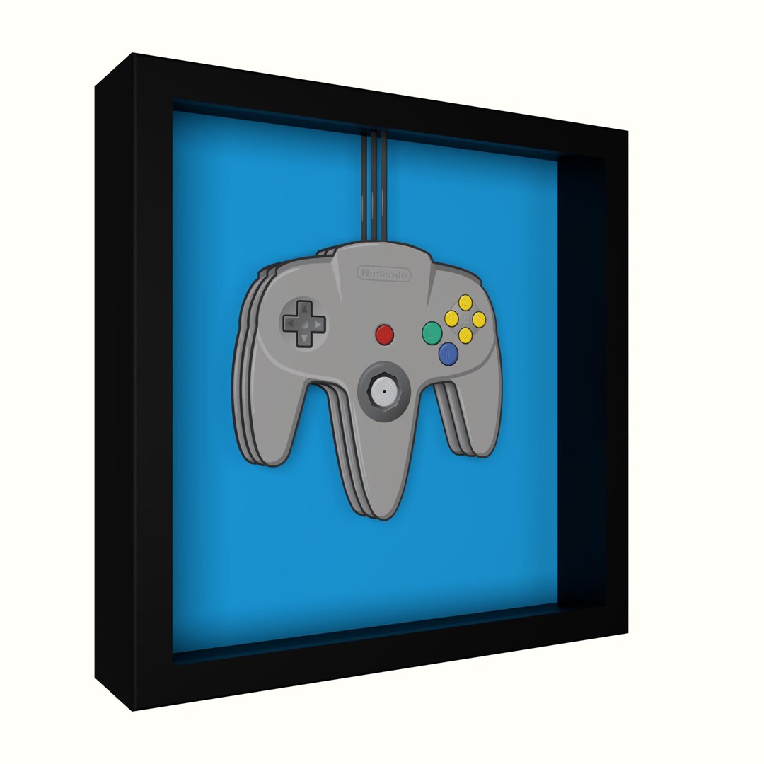 Nintendo 64 Controller Shadow Box | 3D Layered Retro Gaming Art ...