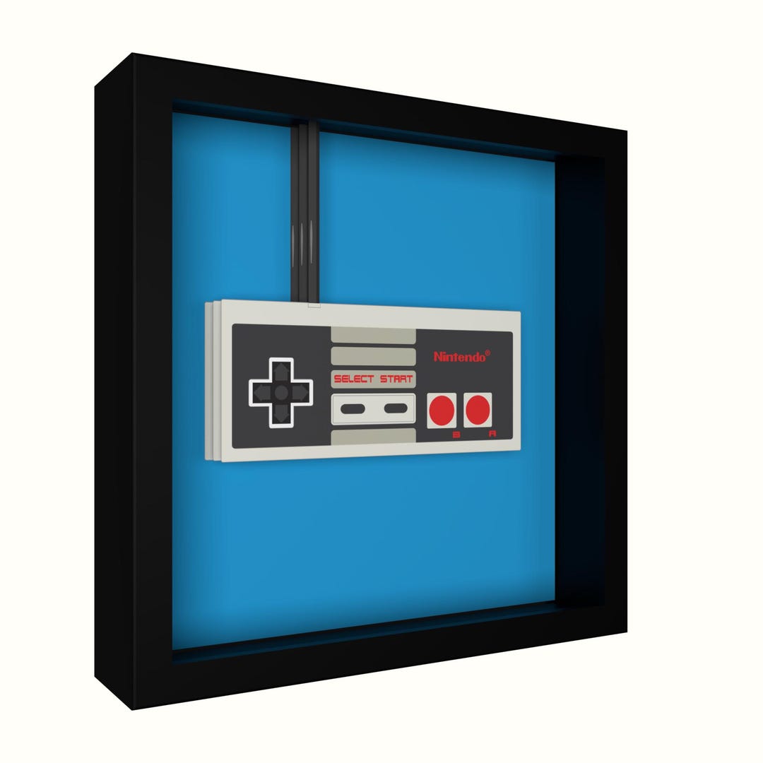 Nintendo NES Controller Shadow Box | 3D Layered Retro Gaming Art ...