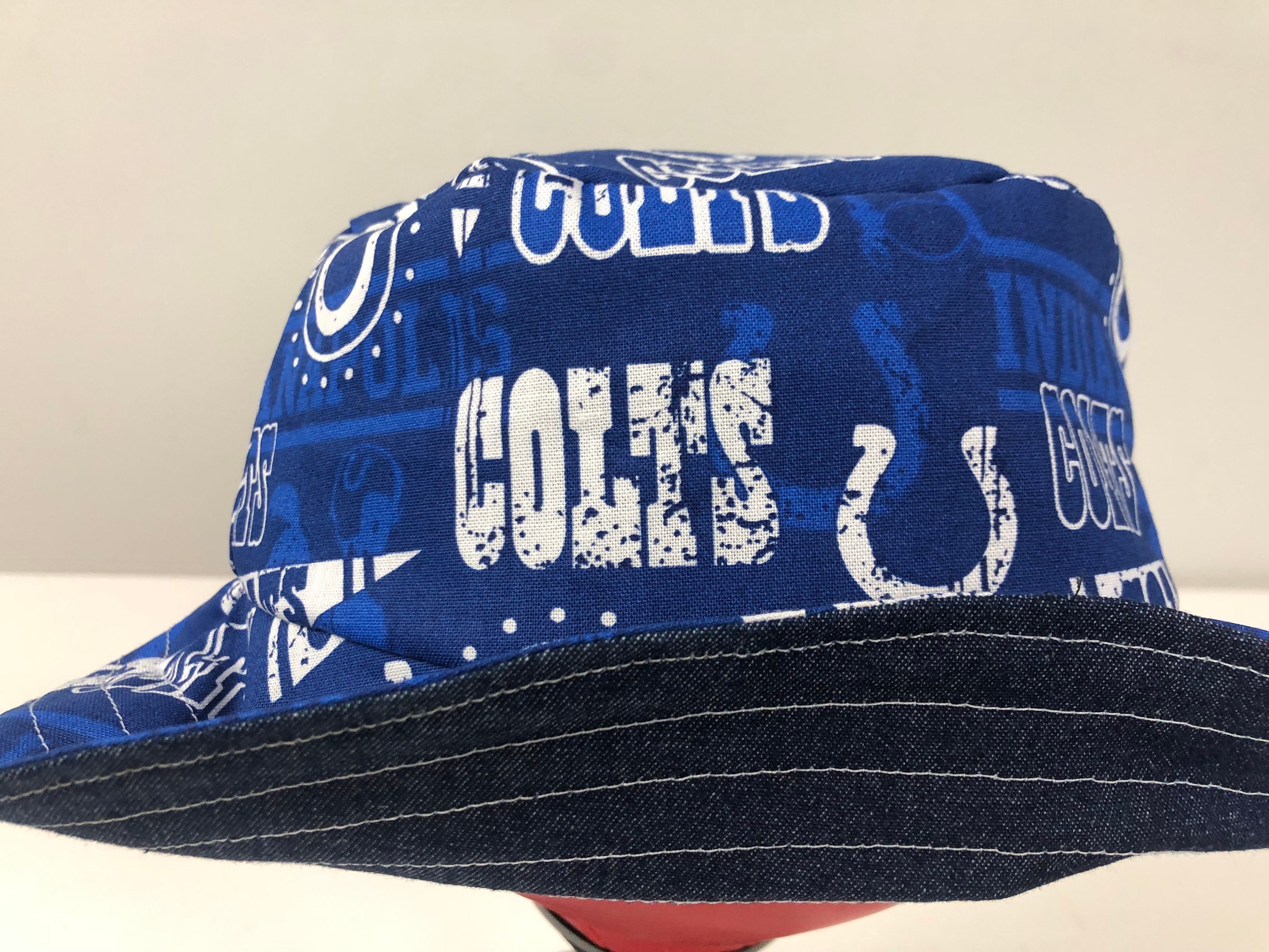 Stretch Denim Reversible Bucket Hat of Distressed Design Indianapolis ...