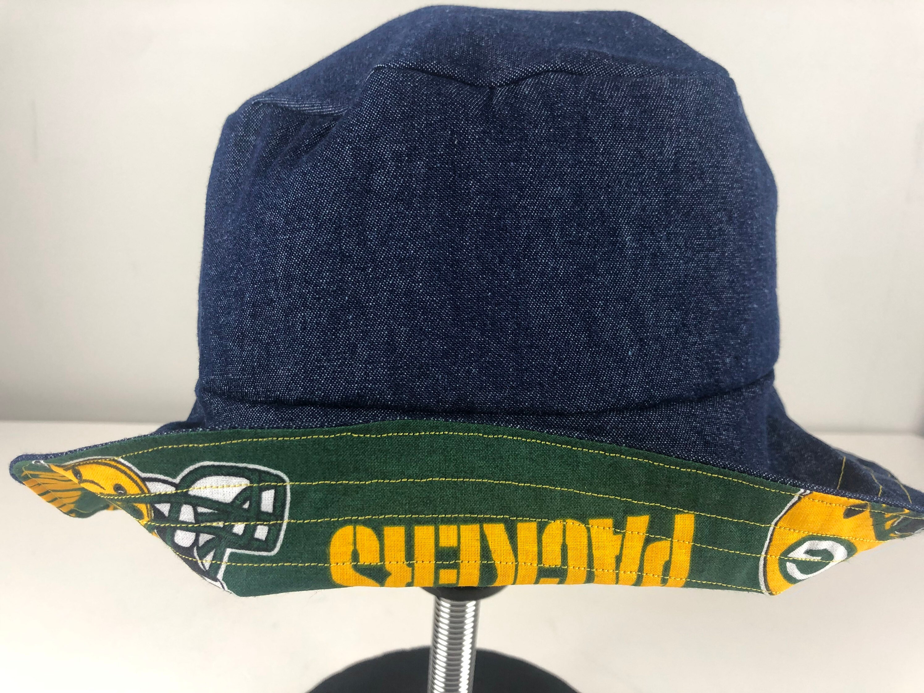 Stretch Denim Reversible Bucket Hat of Green Bay Packers Fabric - Etsy