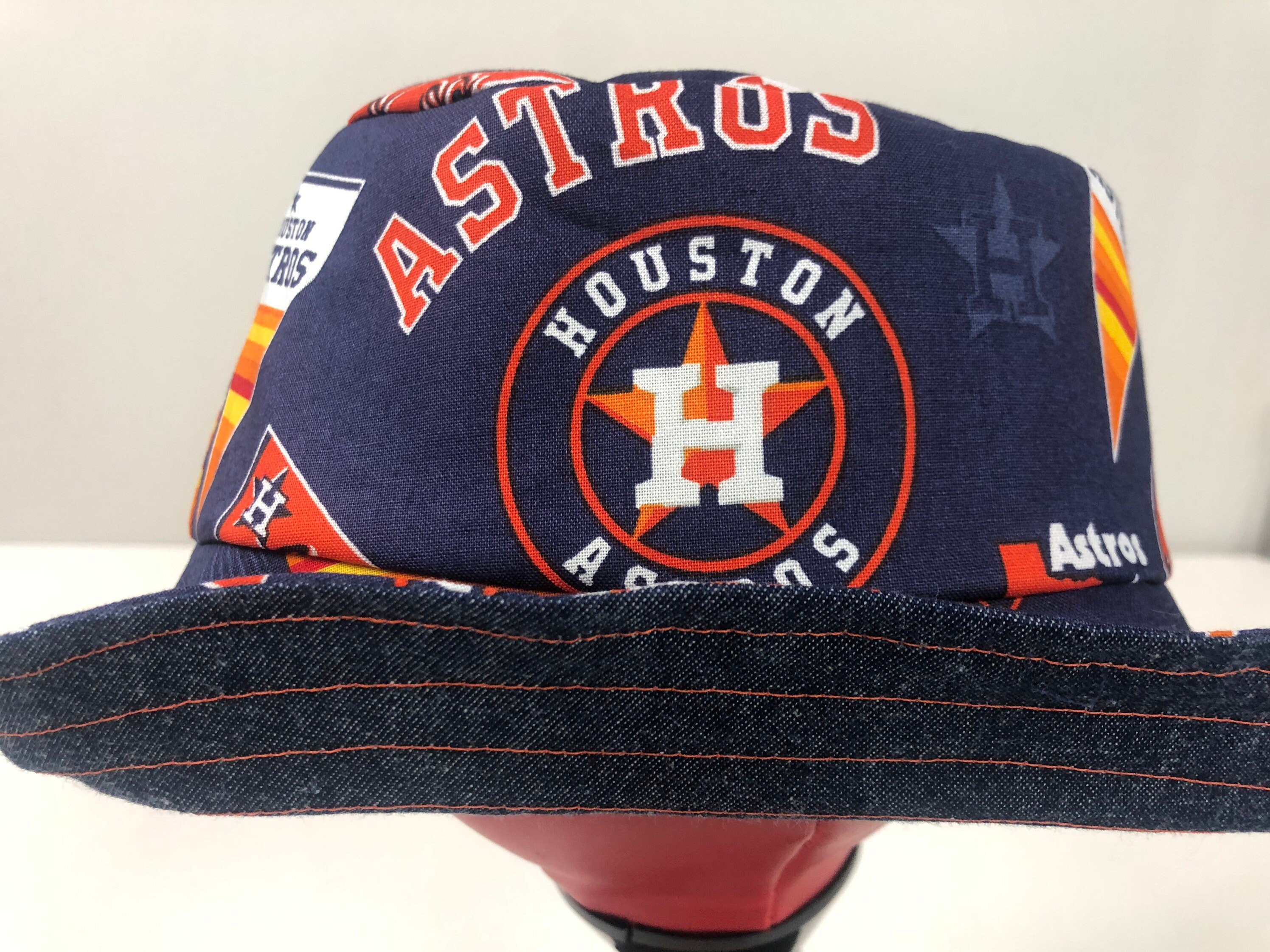 Stretch Denim Reversible Bucket Hat of Houston Astros Fabric - Etsy