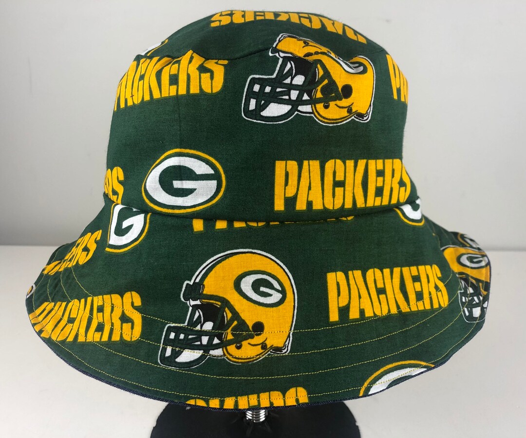 Stretch Denim Reversible Bucket Hat of Green Bay Packers Fabric - Etsy