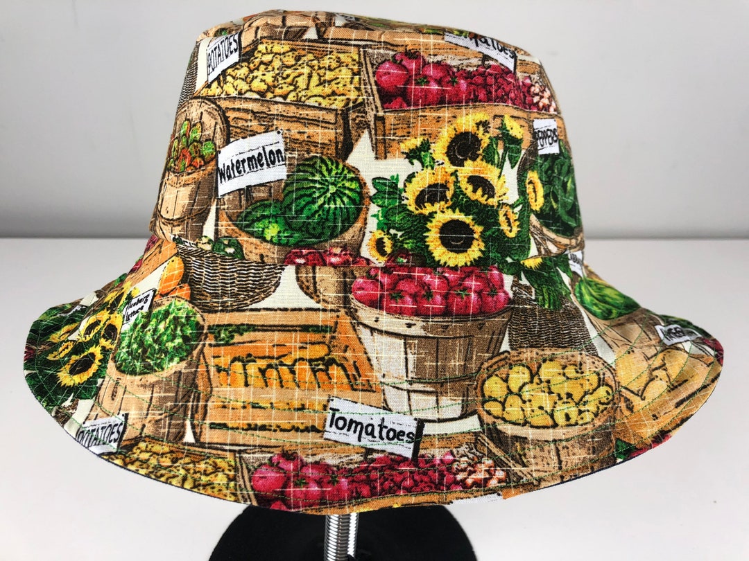 Farmers Market Bucket Hat: Reversible Stretch Denim, Handmade in Ohio ...