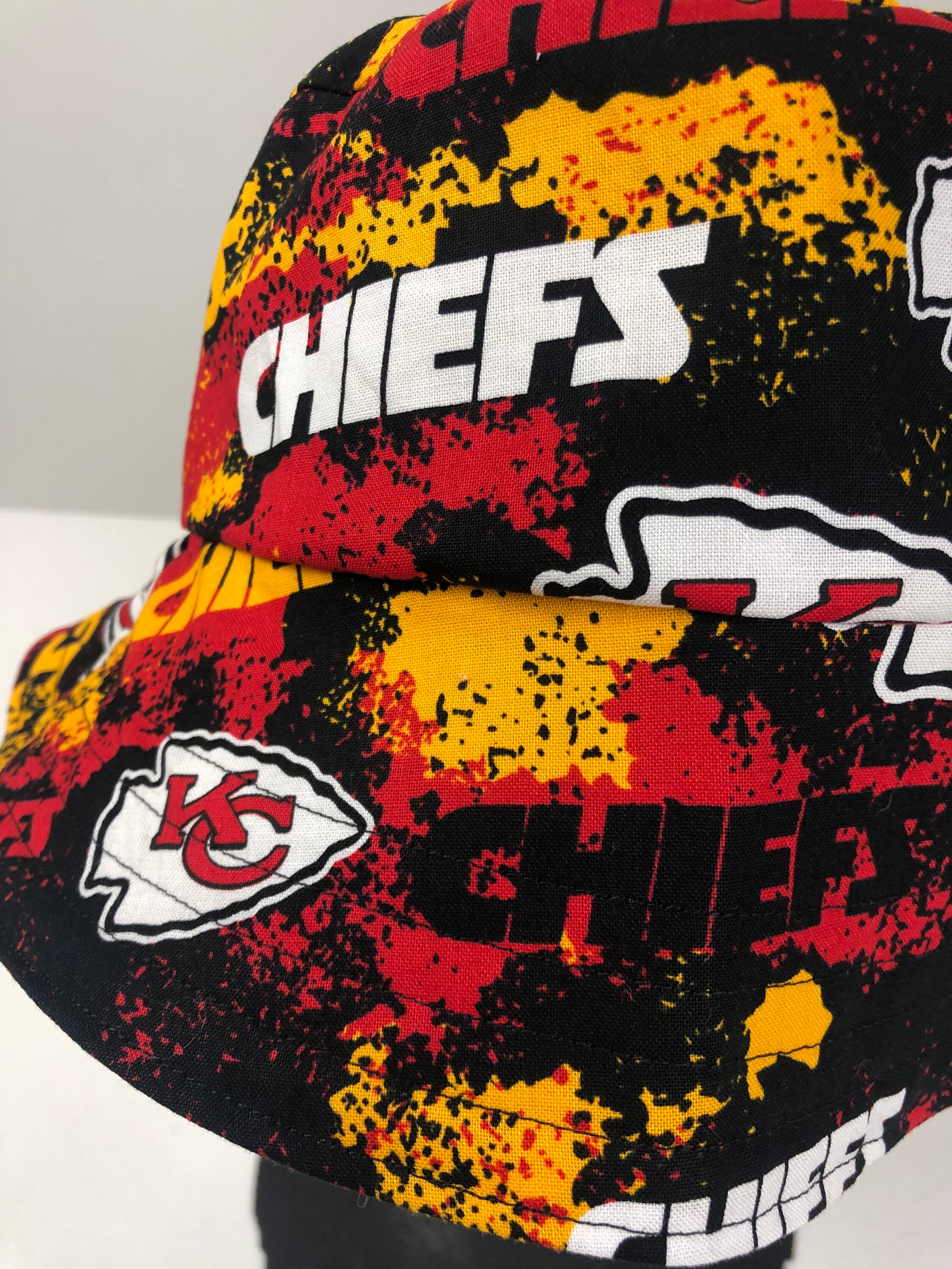 Camo Denim Reversible Bucket Hat of Distressed Motif Kansas City Chiefs ...