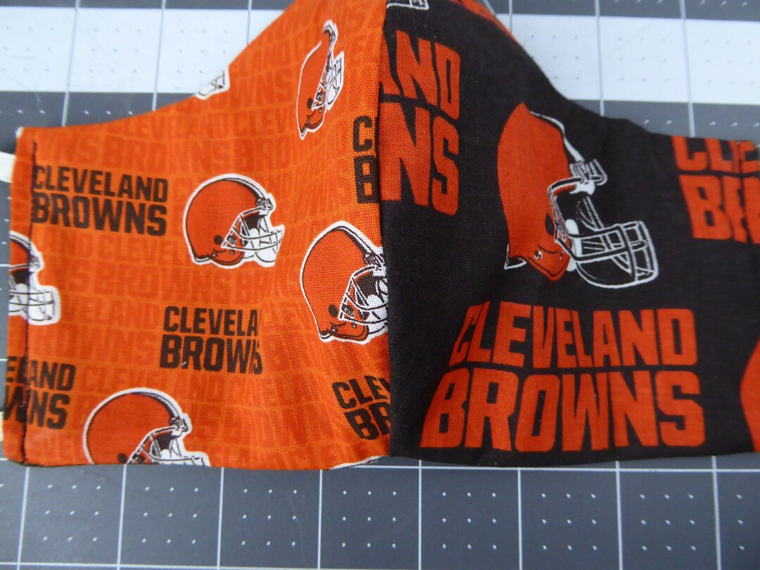 Cleveland Browns Fabric Face Mask: 3-layer Adjustable Covering - Etsy