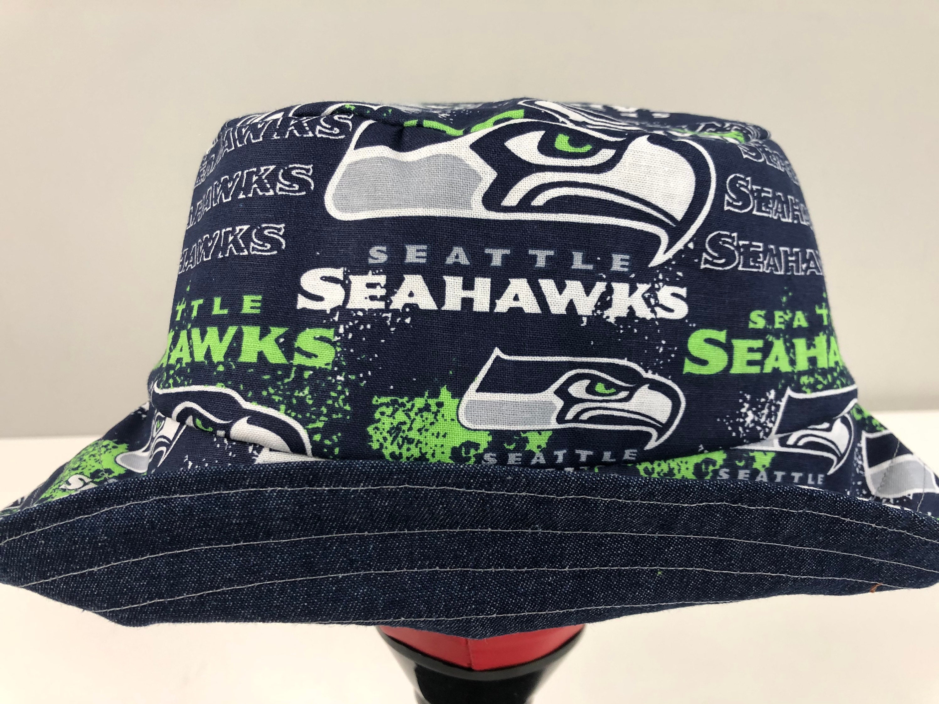 Stretch Denim Reversible Bucket Hat of Seattle Seahawks Fabric - Etsy