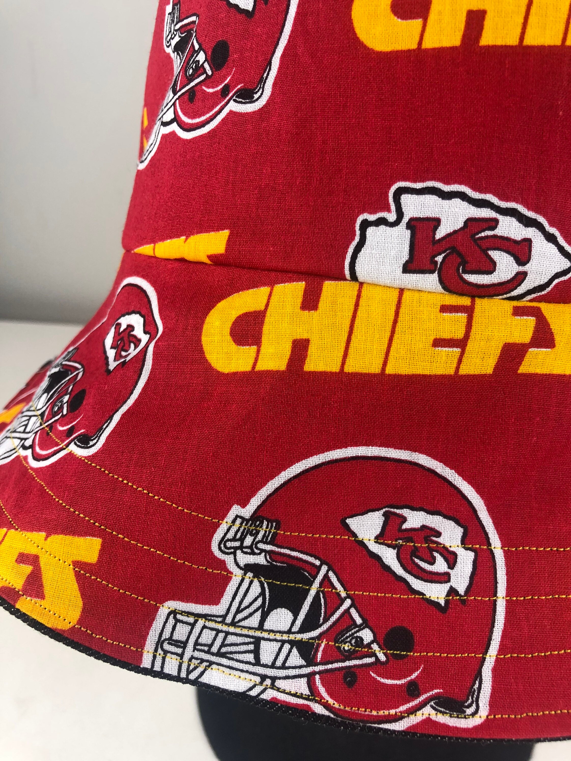 Camo Denim Reversible Bucket Hat of Kansas City Chiefs Nation KC Fabric ...