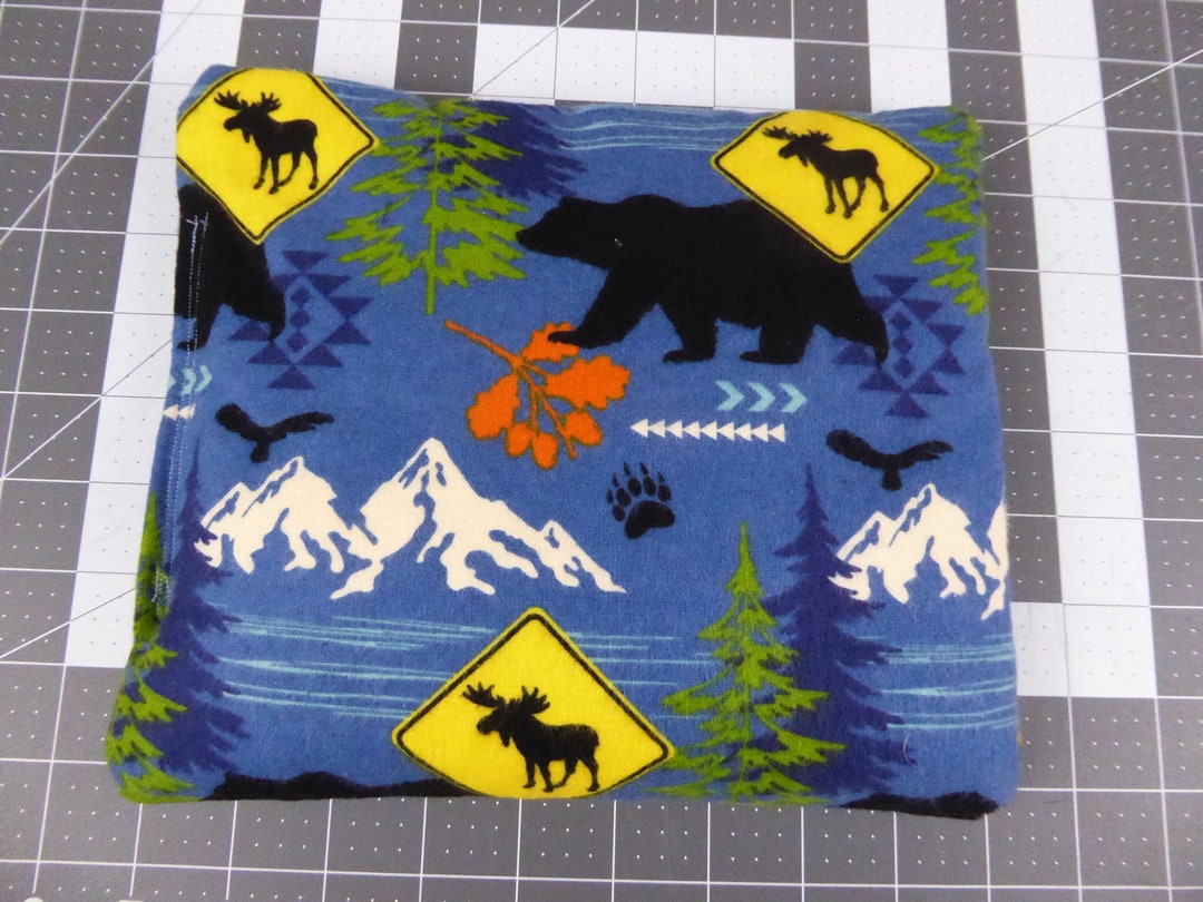 Wildlife Flannel Heat Pack: Mountain Bears, Moose, Lavender Rice - Etsy