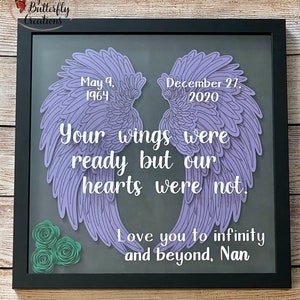 12 X 12 Memorial Angel Wings Shadow Box Personalized Gift - Etsy