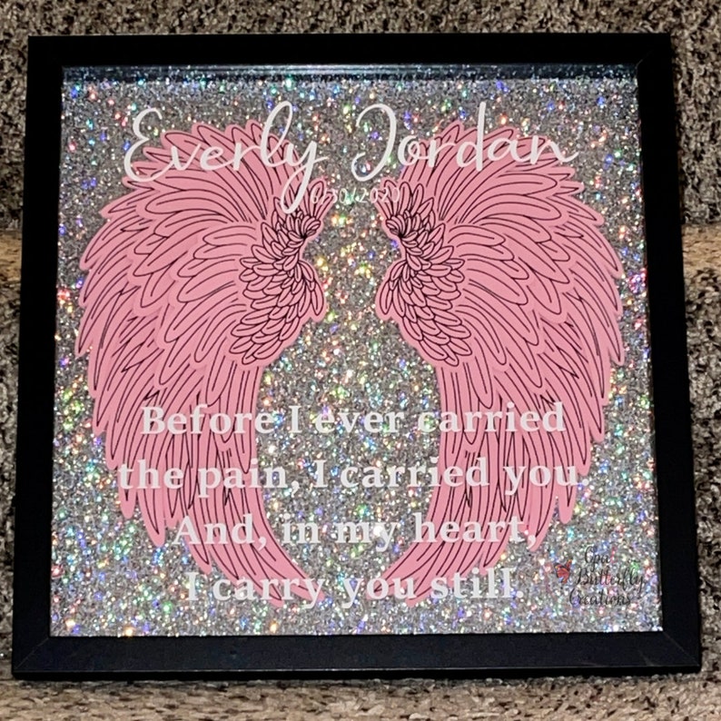 12 X 12 Memorial Angel Wings Shadow Box - Etsy