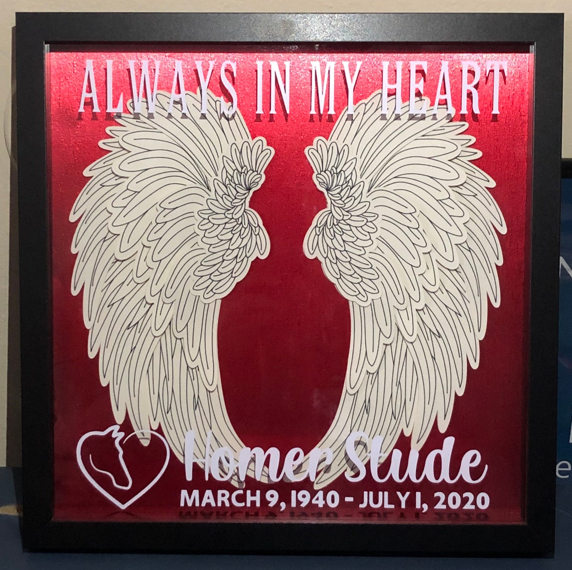 12 x 12 Memorial Angel Wings Shadow Box | Etsy