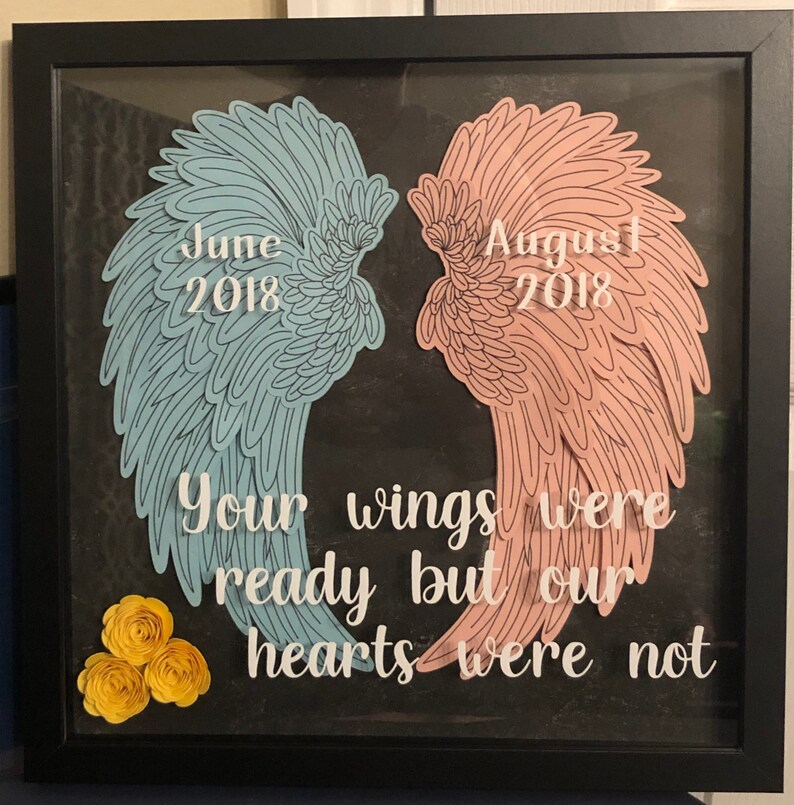 12 X 12 Memorial Angel Wings Shadow Box - Etsy Hong Kong
