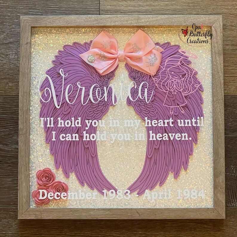 12 X 12 Memorial Angel Wings Shadow Box - Etsy Hong Kong